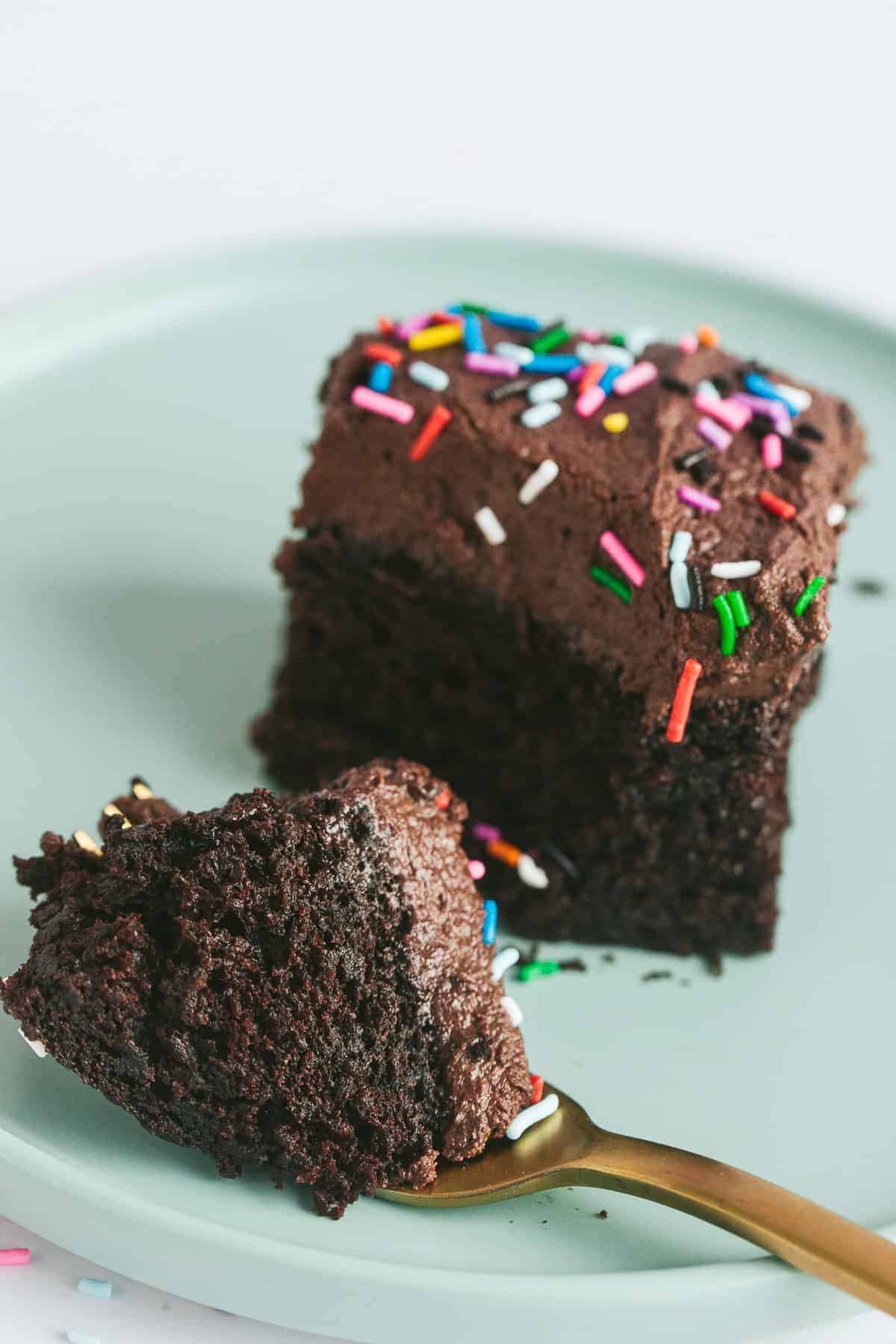 Chocolate Sprinkle Cake Traybake | Amy Treasure