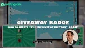 Give away badge gamification tutorial - Pointagram