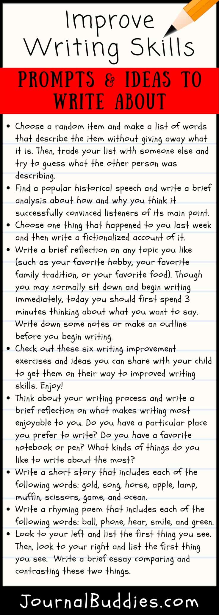 Writing Prompts To Improve Writing Skills