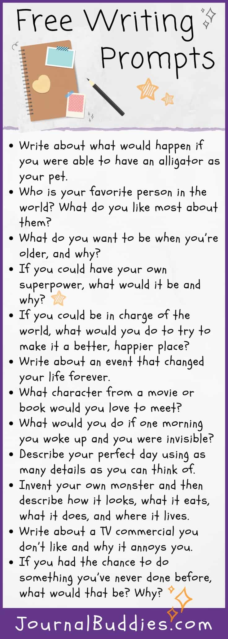 Free Write Ideas For Kids