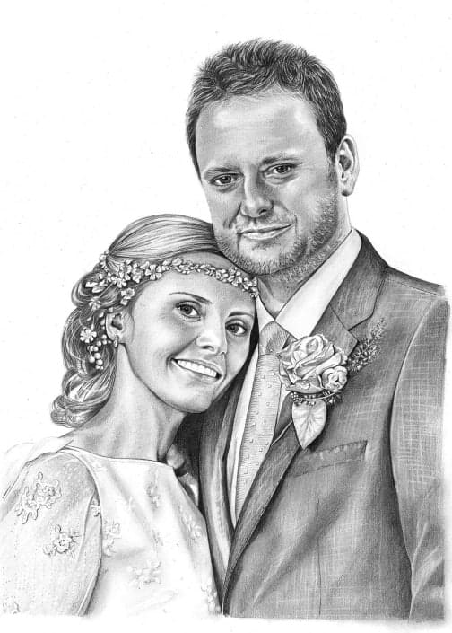 Wedding Portraits by Angela of Pencil Sketch Portraits