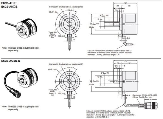 E6C3-AG5C-C 360P/R 2M - Encoder Omron các loại, vui lòng gọi