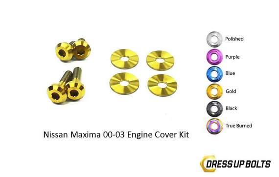 Nissan Maxima (2000-2003) Titanium Dress Up Bolts Engine Cover Kit ...