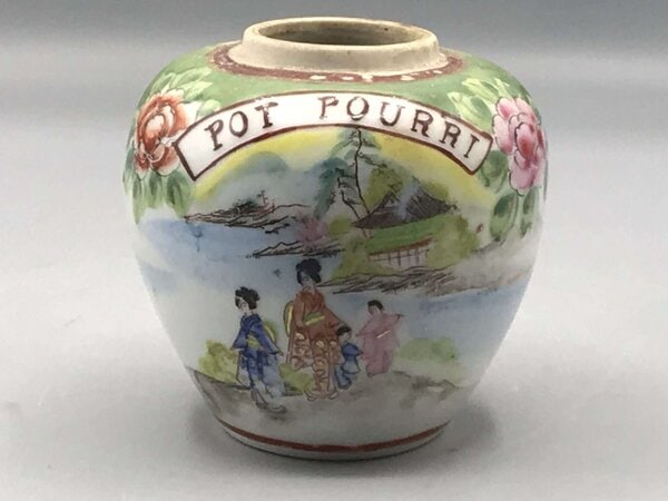 Antique Antique Japanese Hand-Painted Porcelain Potpourri Ginger Jar ...