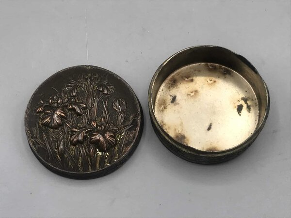 Antique Antique Japanese Antimony Snuff Box – Iris Flower Motif ...