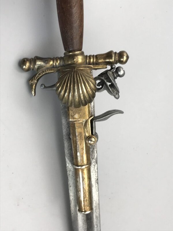 Antique Replica Flintlock Dagger Pistol – Brass, Steel & Wood – 15 ...