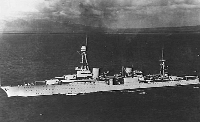 USS Houston Zware Kruizer gezonken Straat in van Soenda