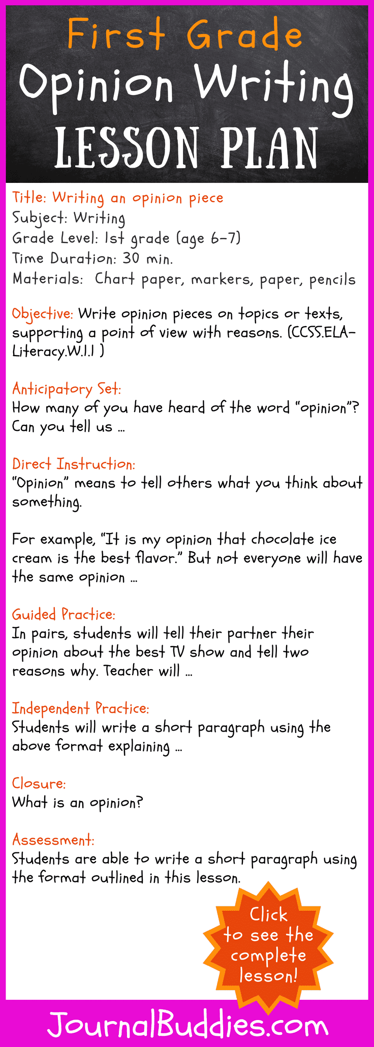 Opinion Writing Lesson Plan For Grade 1 opinion-writing-lesson-plan-for-grade-1