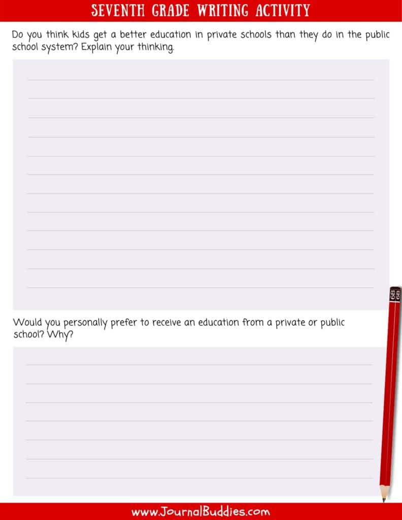 7th Grade Writing Prompts Worksheets Writing Test 7th Grade Worksheet 