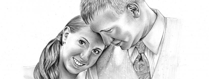 Pencil Drawing of Wedding Portrait | Pencil Sketch Portraits