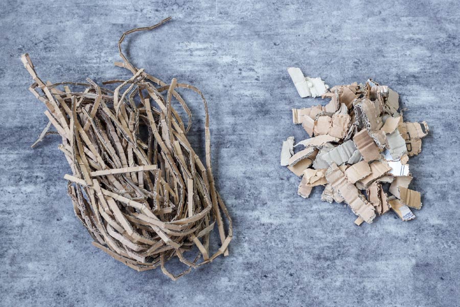 Shredder karton opvulmateriaal: Matten, stroken en snippers
