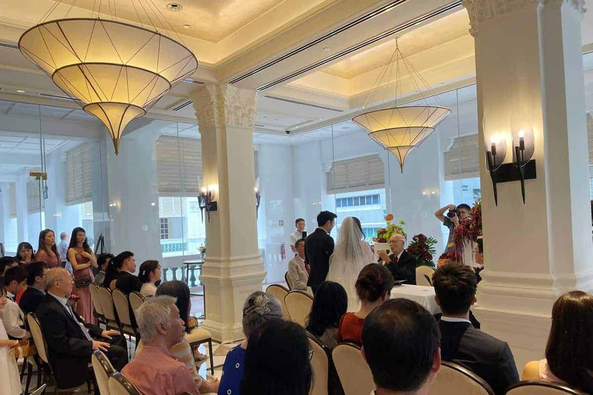 Melcus & Clarabelle’s Solemnisation at Palm Ballroom, Raffles Hotel ...