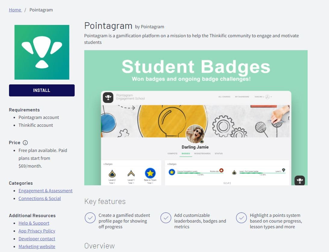 Thinkific gamified. Engage and Motivate your students.